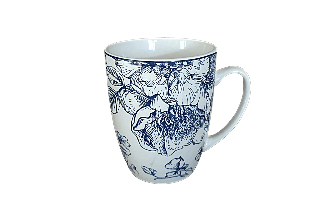 Floral Delft Inspired Mug – Macaroon Daydreams